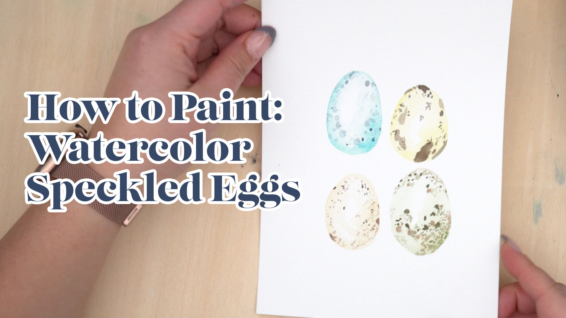 How to Paint: Watercolor Speckled Eggs - Audrey Ra Design